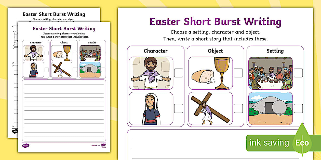 Easter Story Short Burst Writing Template (teacher made)