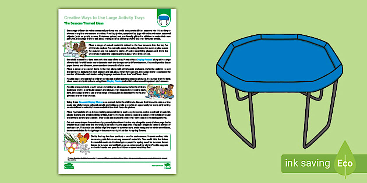 EYFS Large Activity Tray Ideas The Seasons (New EYFS 2021)