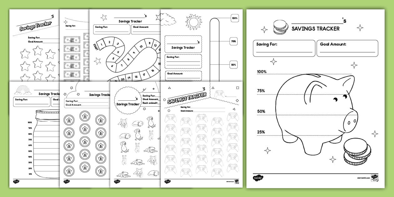 Savings Tracker for Kids (teacher made) - Twinkl