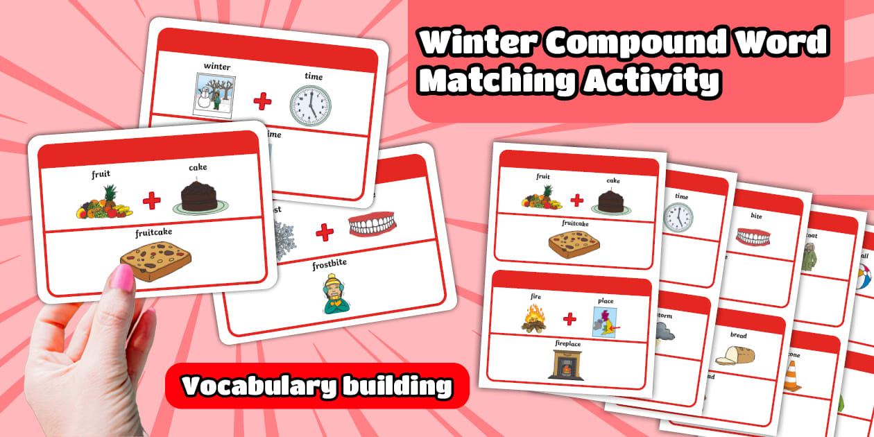 Winter Compound Word Matching Activity
