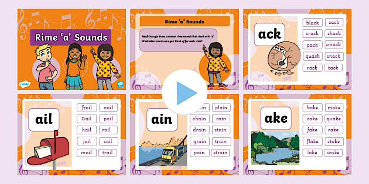 Rime 'a' Sounds (teacher made) - Twinkl