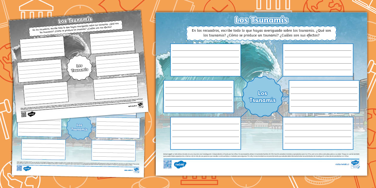 Mapa Conceptual: Los Tsunamis (teacher made) - Twinkl