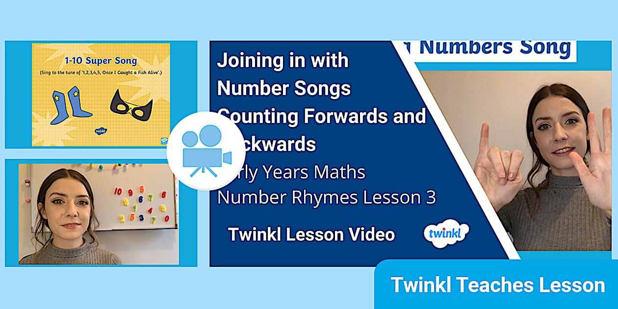 👉 Number Rhymes Video Lesson 3 | Counting Forwards & Backwards