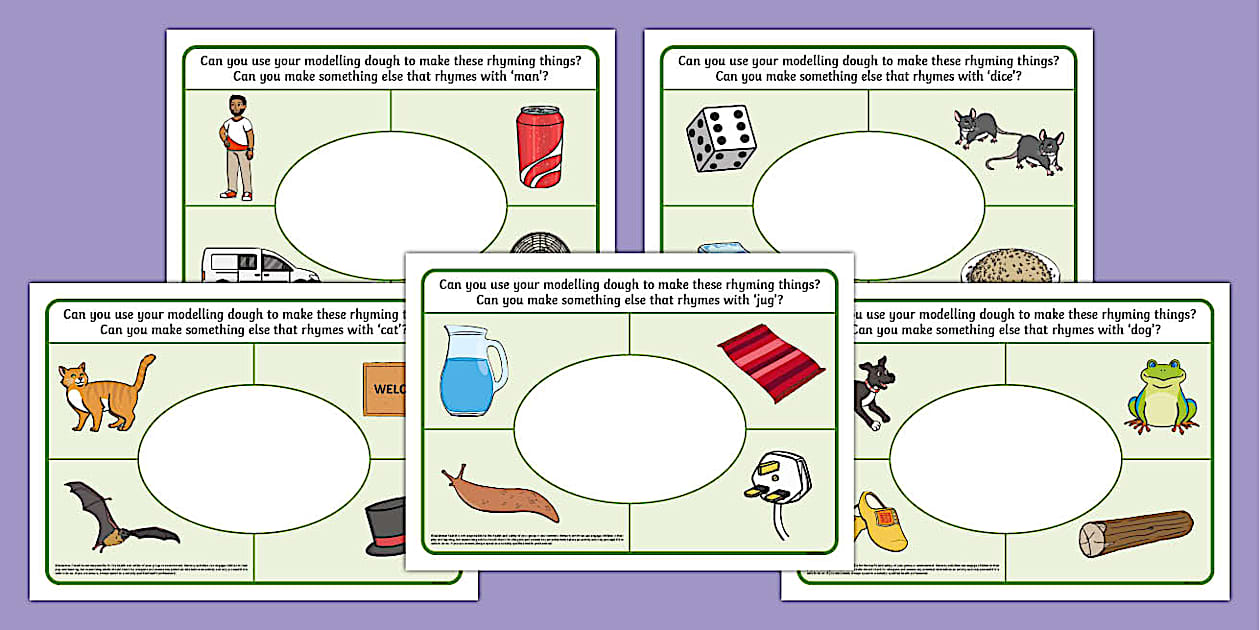 Rhyming Modelling Dough Mats (teacher made) - Twinkl