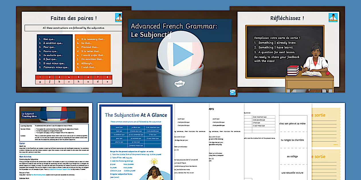 Subjunctive GCSE Lesson Pack French (teacher made) - Twinkl