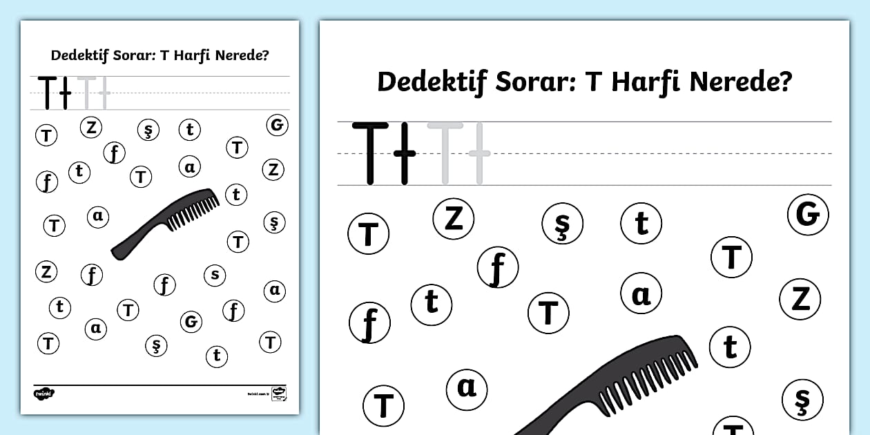 Dedektif Sorar: T Harfi Nerede? (teacher made) - Twinkl