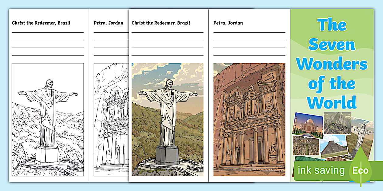 The Seven Wonders of the World Leaflet Template
