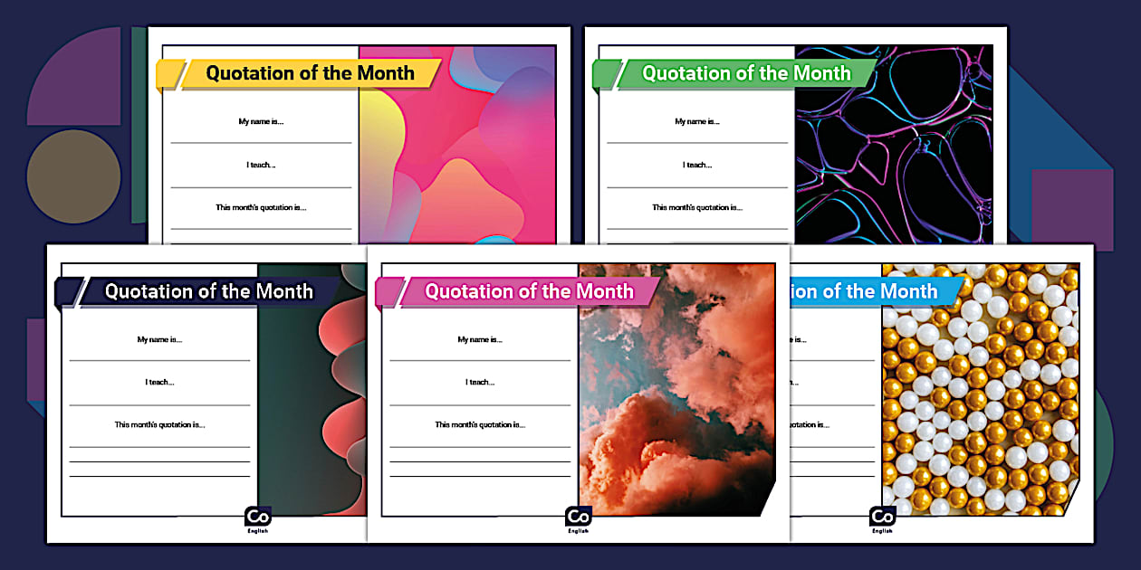 Quotation of the Month Poster (teacher made) - Twinkl