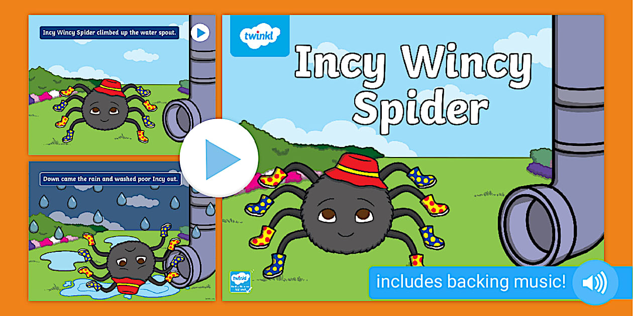 Incy Wincy Spider | Nursery Rhyme PowerPoint | EYLF - Twinkl