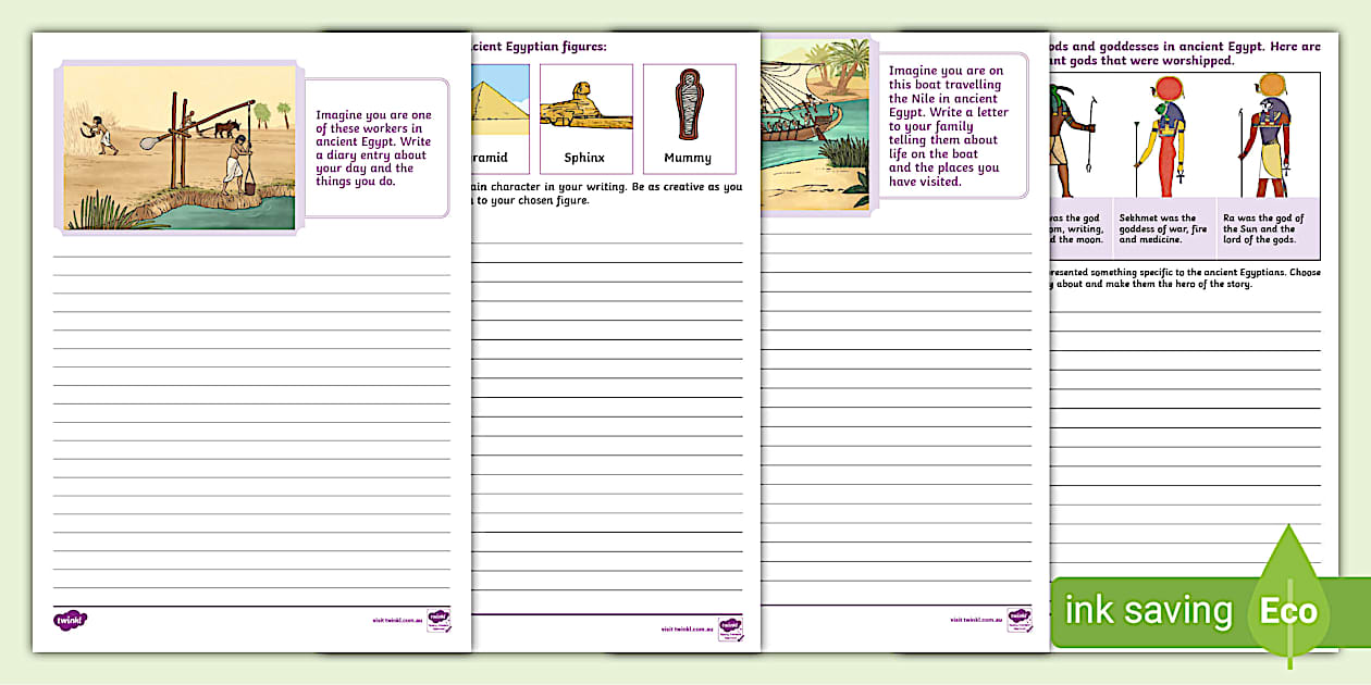 Ancient Egypt Writing Prompts for Upper Primary - Twinkl