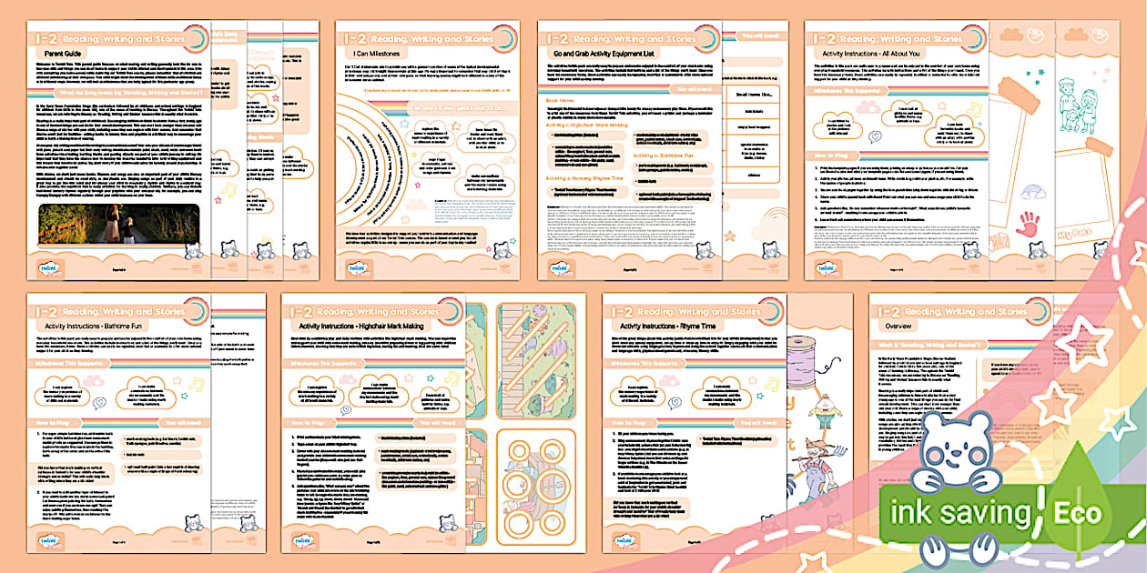 1-2 Years Reading Writing Stories Twinkl Tots Pack - Twinkl