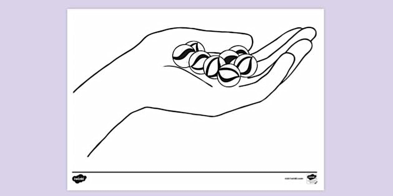 Marbles in a Hand Colouring Sheet (teacher made) - Twinkl