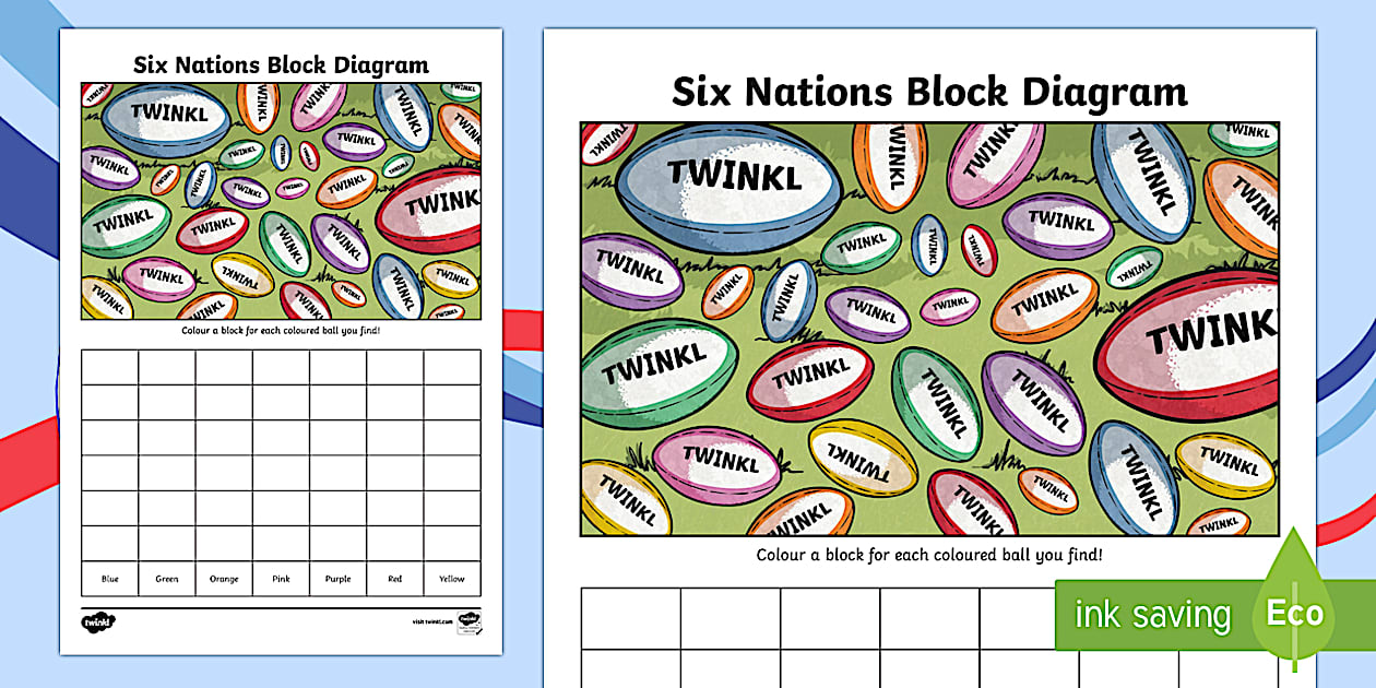 Rugby-Themed Block Diagram Worksheet (teacher made) - Twinkl