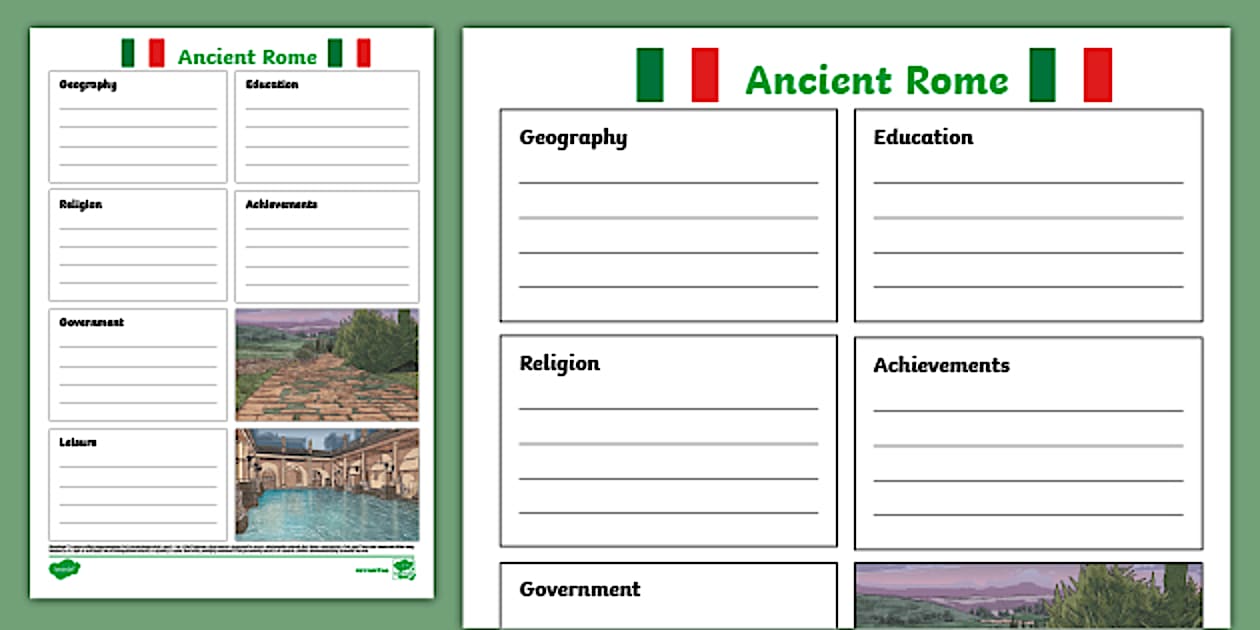 Ancient Rome Fact File Template (teacher made) - Twinkl