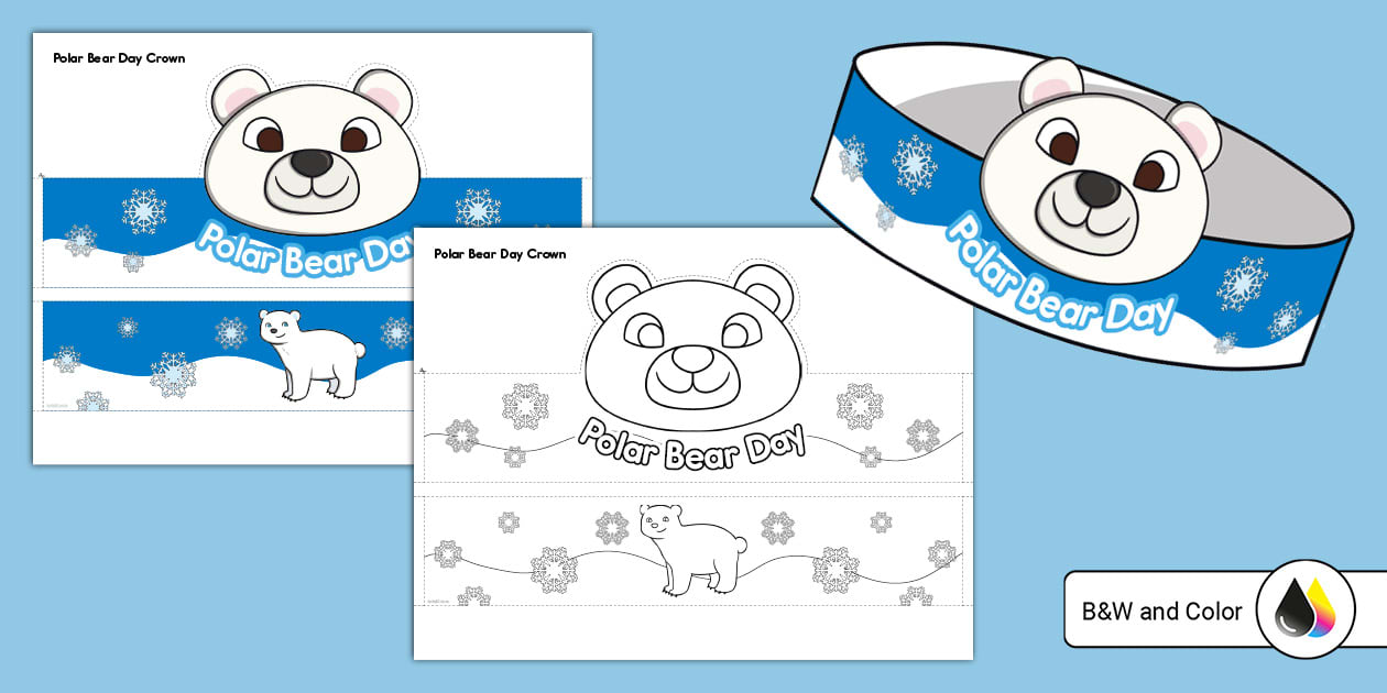 Polar Bear Day Crown (Hecho por educadores) - Twinkl