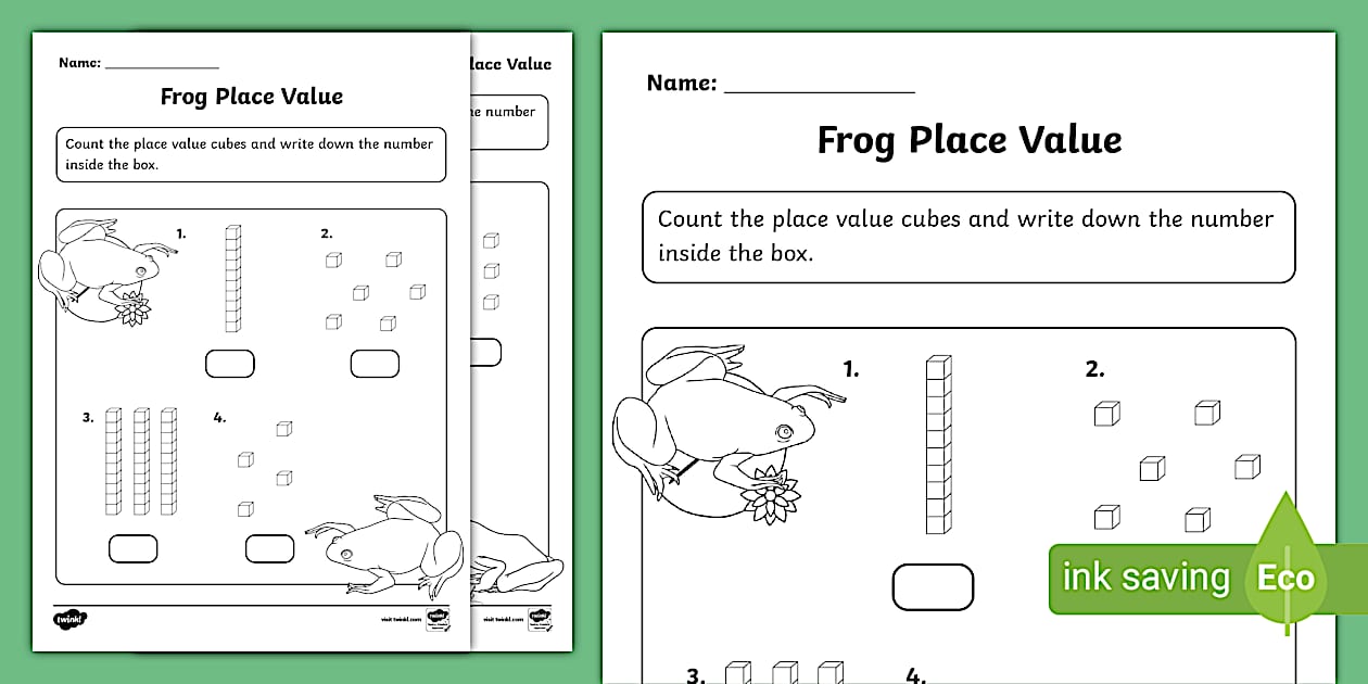 Frog Place Value Activity Sheet (teacher made) - Twinkl