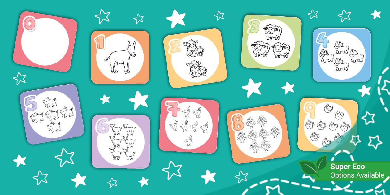 My First Counting Farm Animals Flashcards (teacher made)