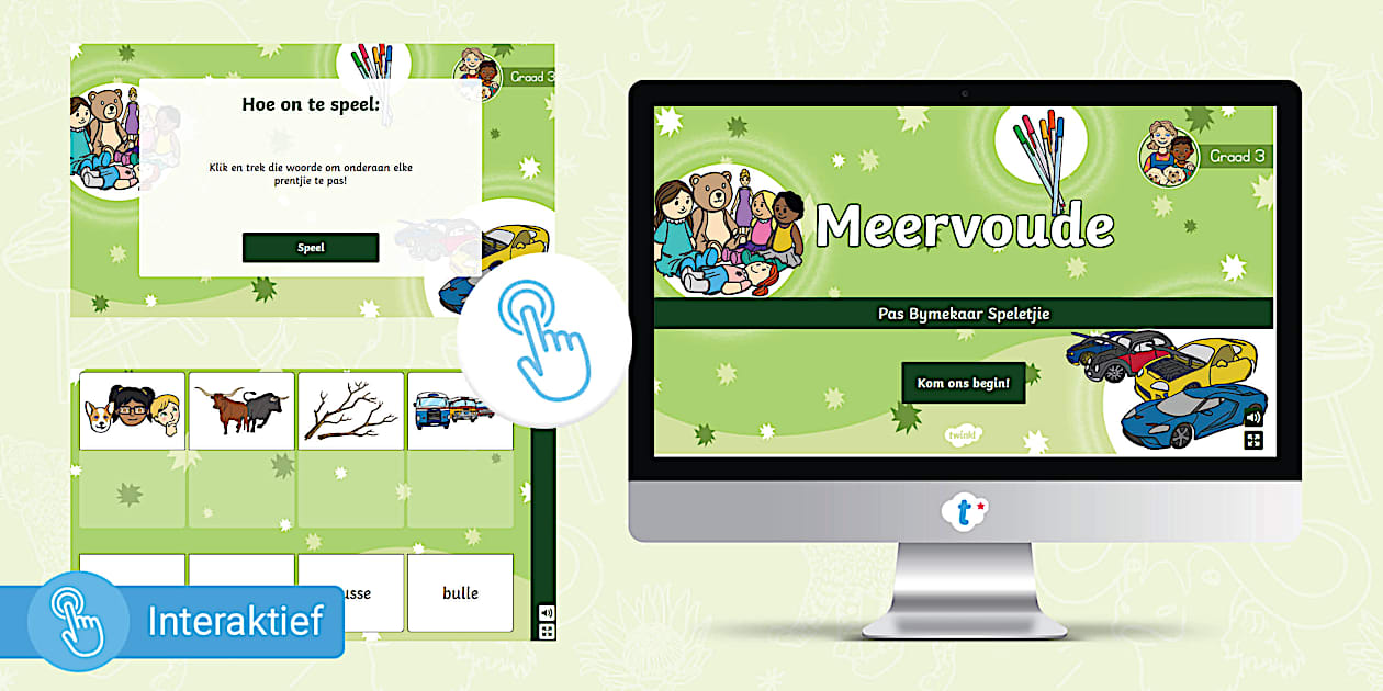 Graad 3 Klanke Meervoude pot-potte Interaktiewe Speletjie