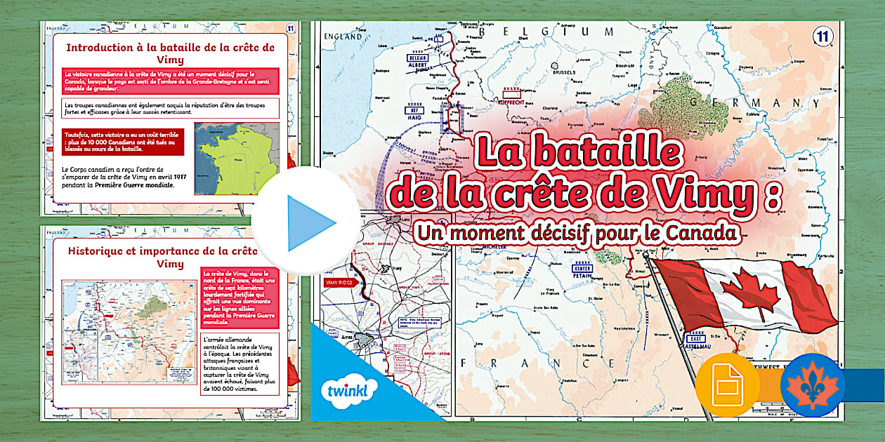 Battle of Vimy Ridge PowerPoint Junior/Intermediate French