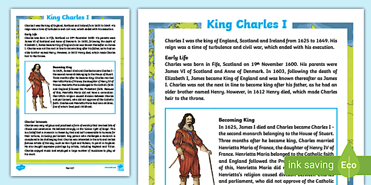 KS2 King Charles I Facts Resource (teacher made) - Twinkl