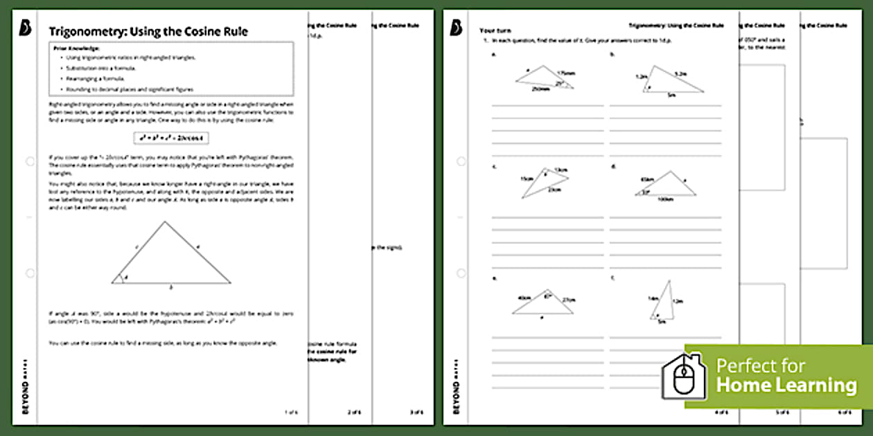 👉 Using the Cosine Rule - Home Learning | GCSE Higher Maths