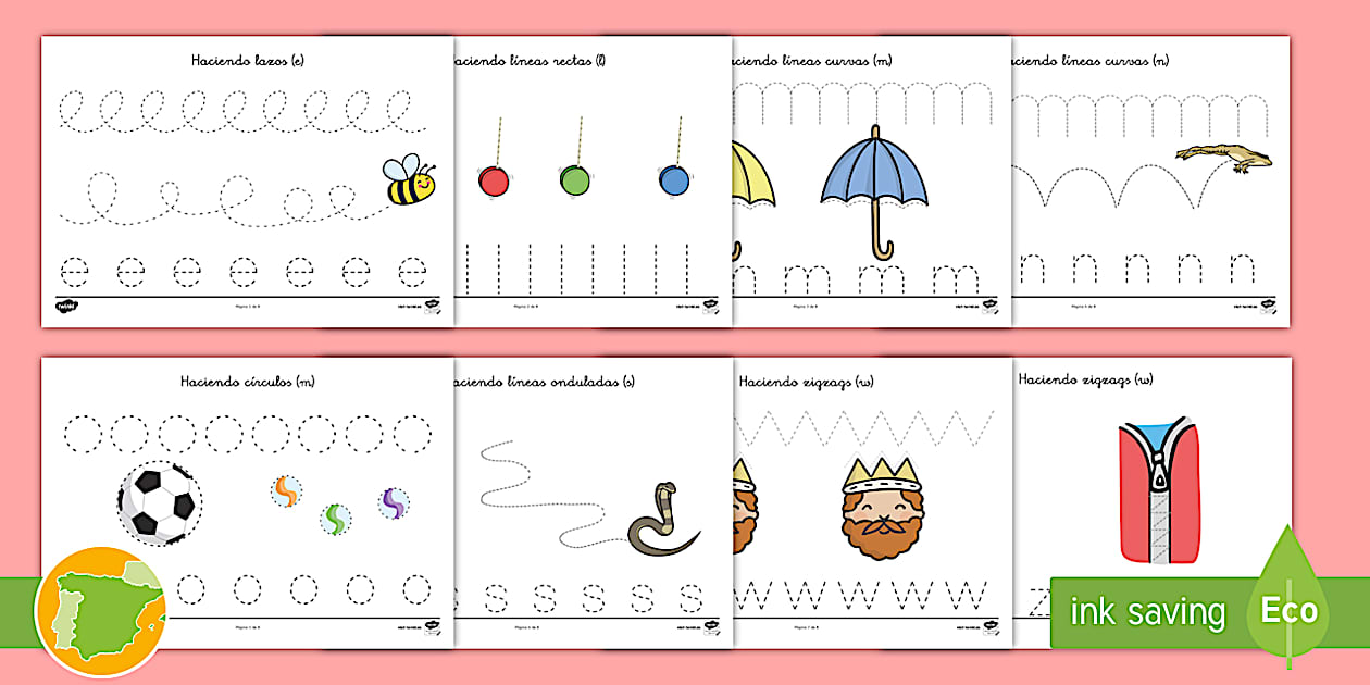 Fichas de actividad: Control de trazo y motricidad - Twinkl