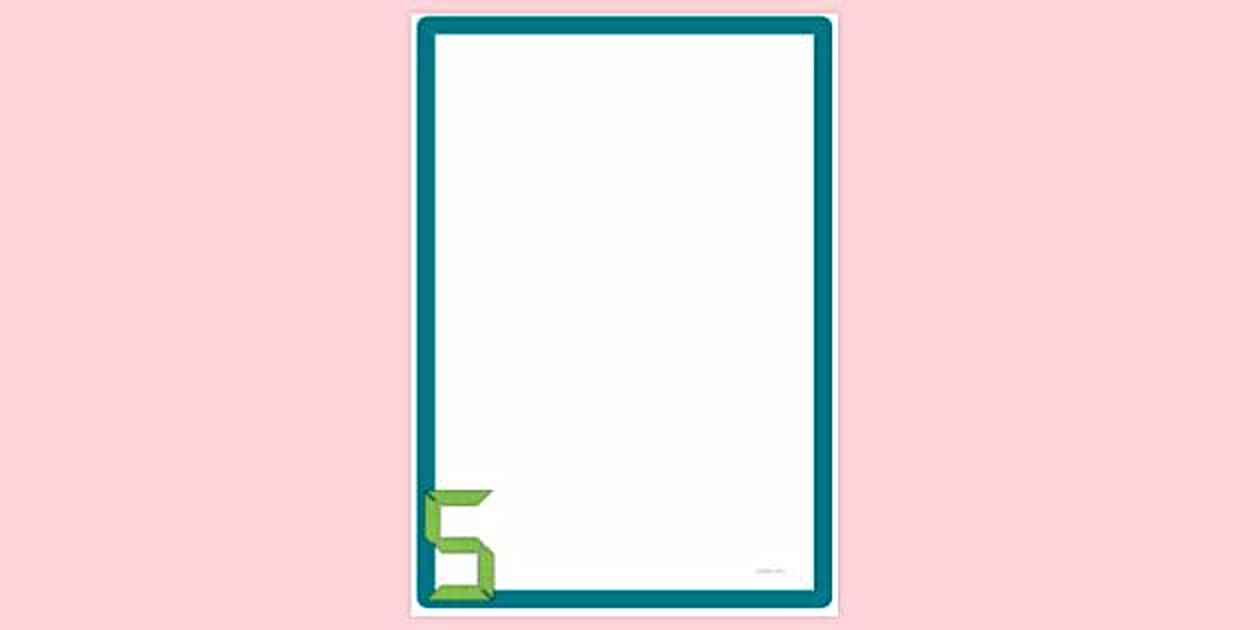 Number 5 Page Border | Page Borders | Twinkl (teacher made)