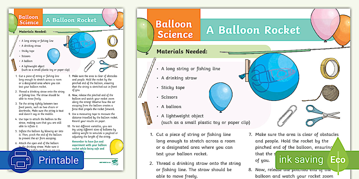 Balloon Science – A Balloon Rocket (teacher made) - Twinkl