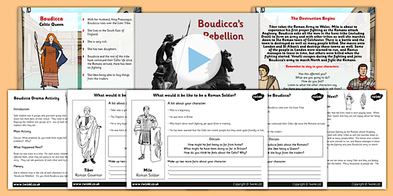Boudicca Drama Activity Lesson Teaching Pack - Twinkl