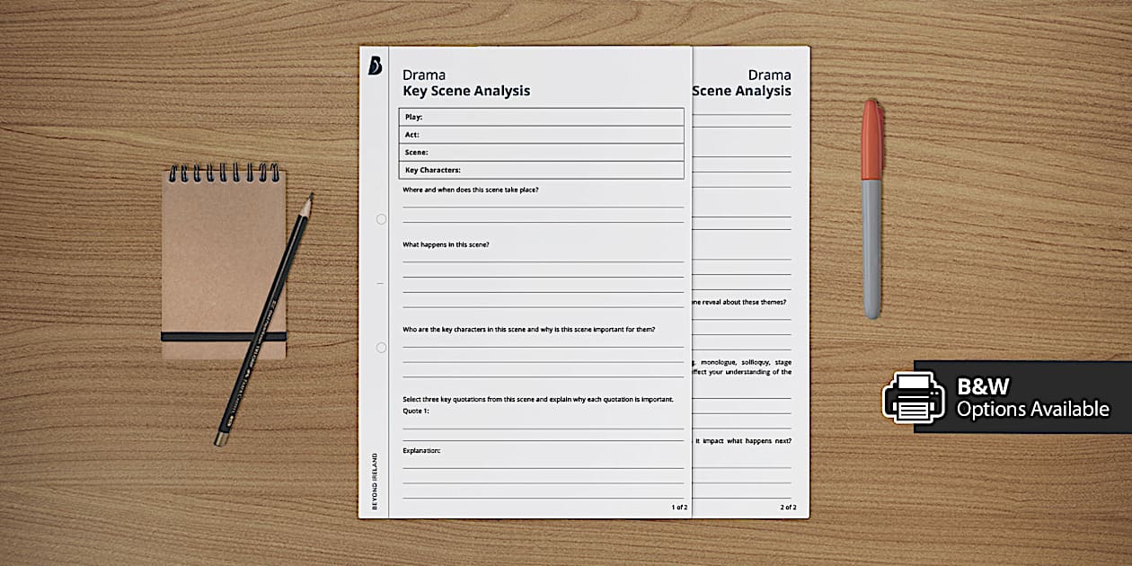 Drama Key Scene Analysis Activity