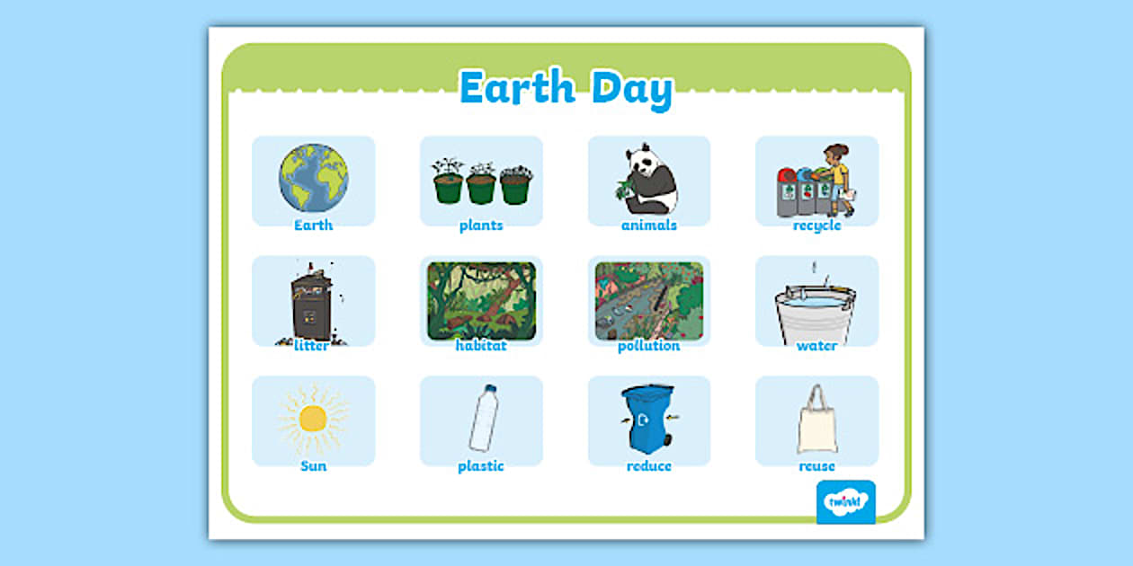 KS1 Earth Day Word Mat (Teacher-Made) - Twinkl