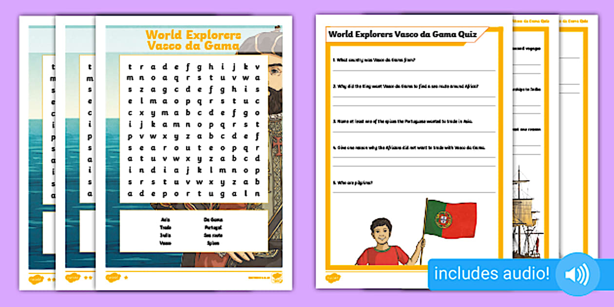 Crash Course Podcast World Explorers Vasco da Gama - Twinkl