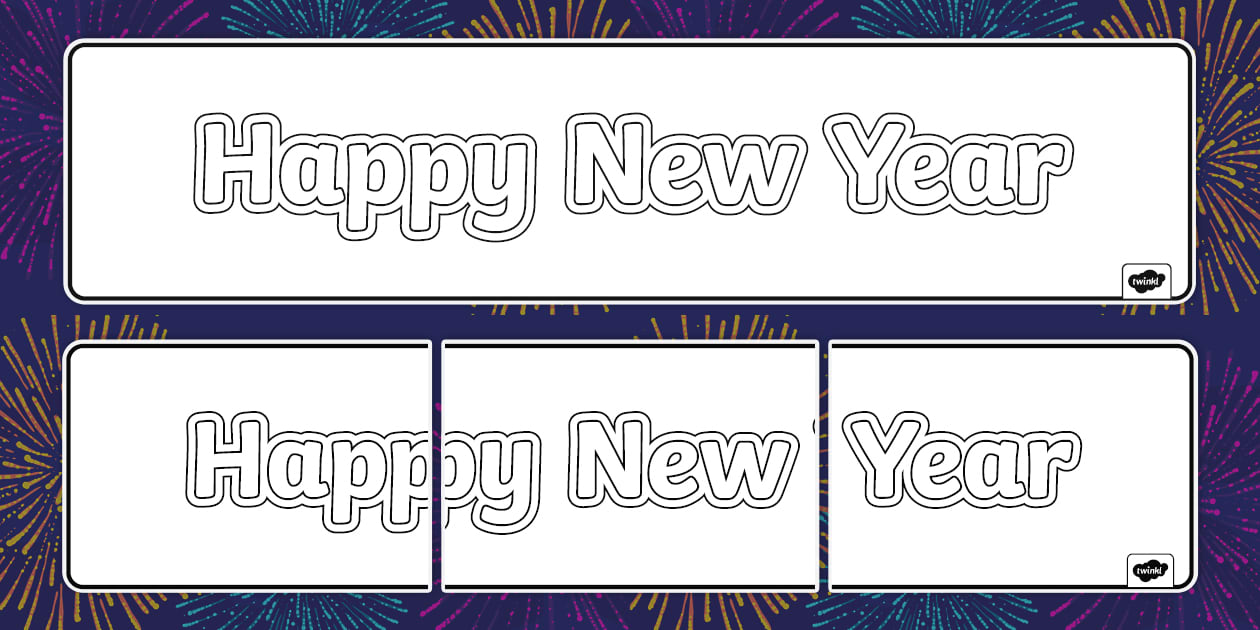 Happy New Year Collaborative Drawing Banner - Twinkl