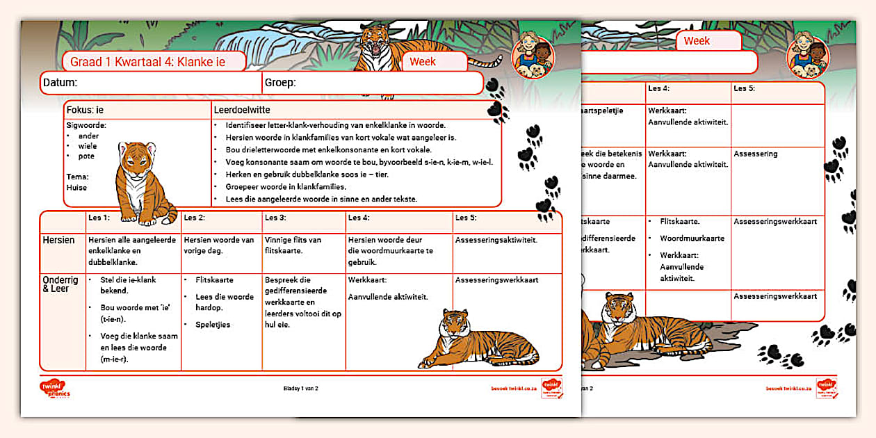 FREE! - Graad 1 Klanke Lesplan ie (teacher made) - Twinkl