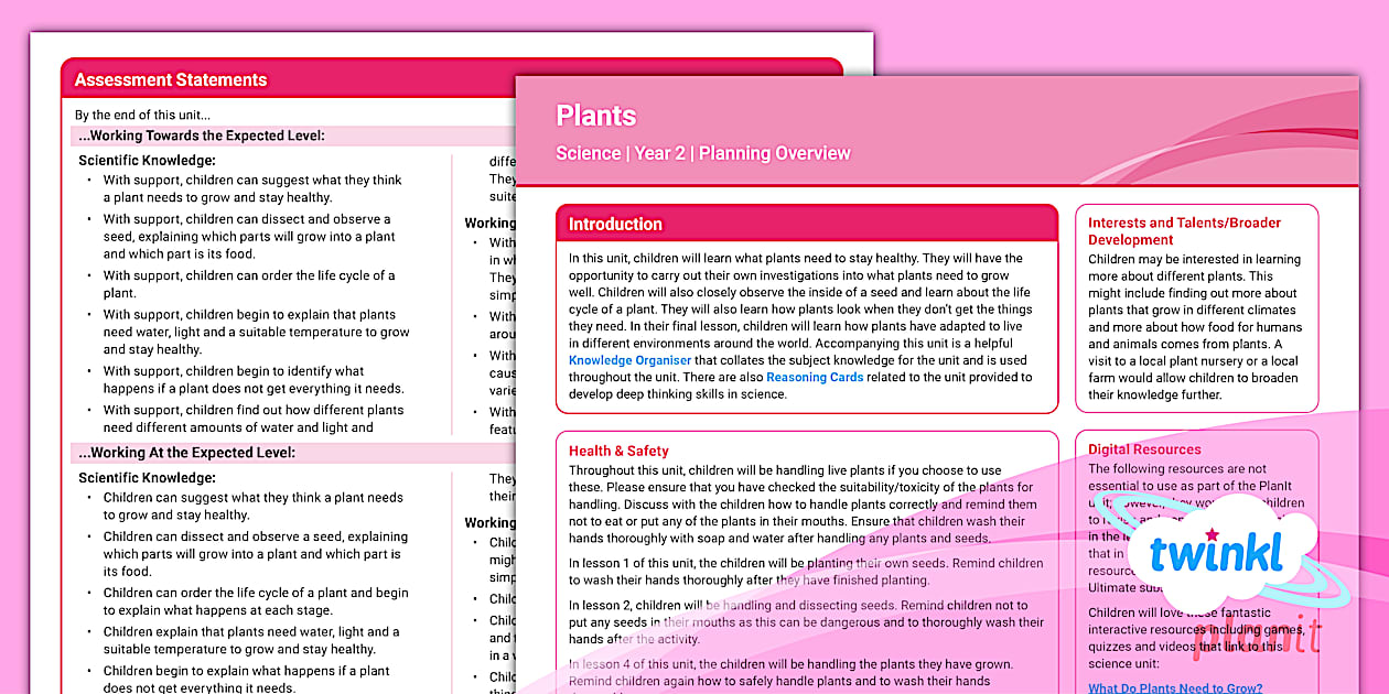 Science: Plants: Overview Year 2 (teacher made) - Twinkl