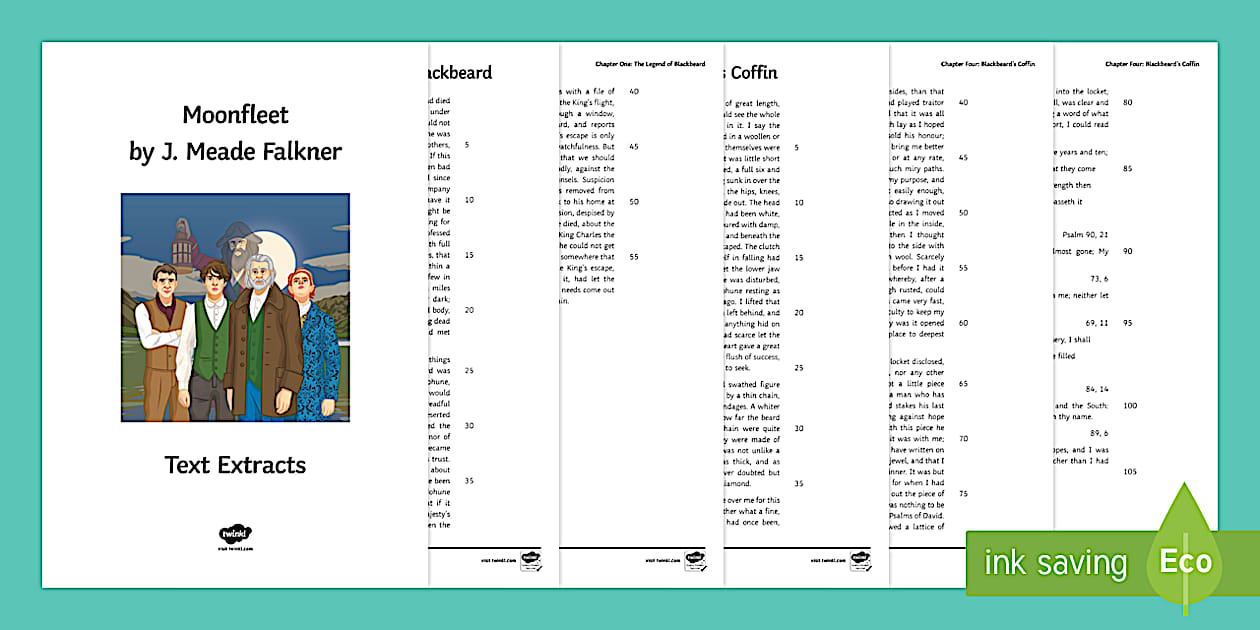 'Moonfleet' Text Extracts Booklet (teacher made) - Twinkl