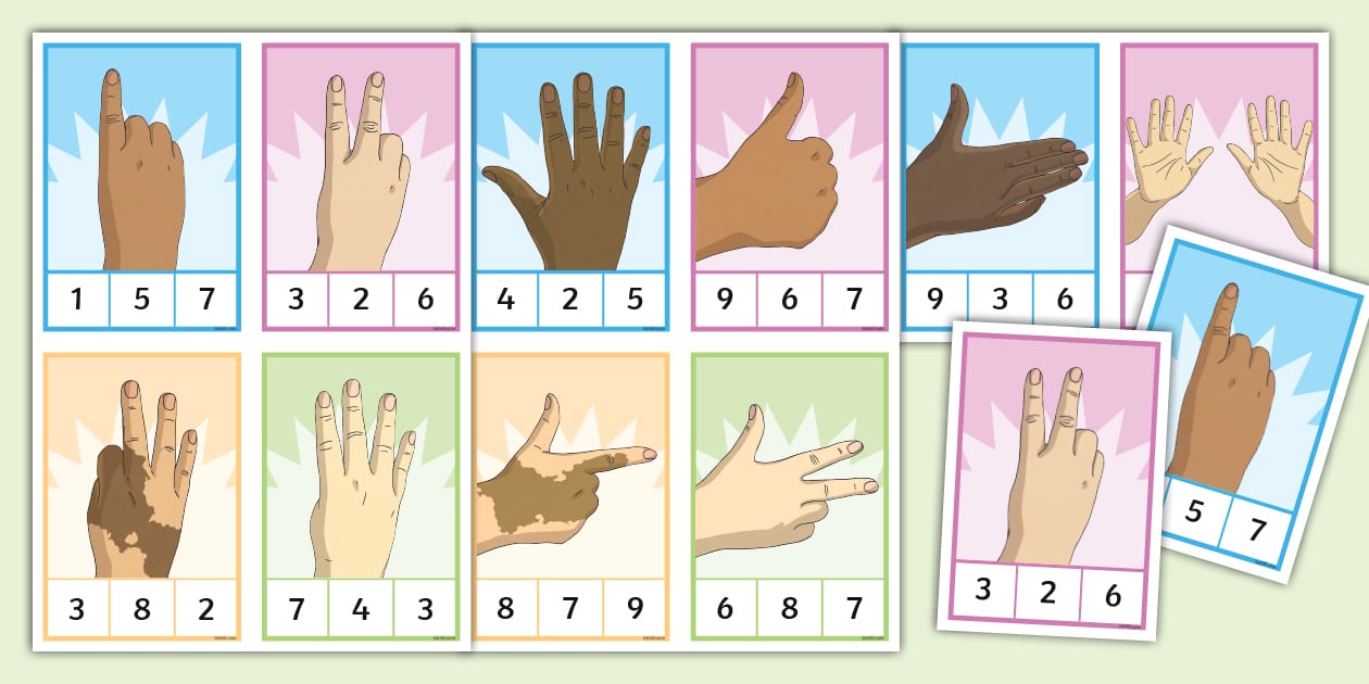 SASL Numbers 1-10 Matching Clip Cards (teacher made)