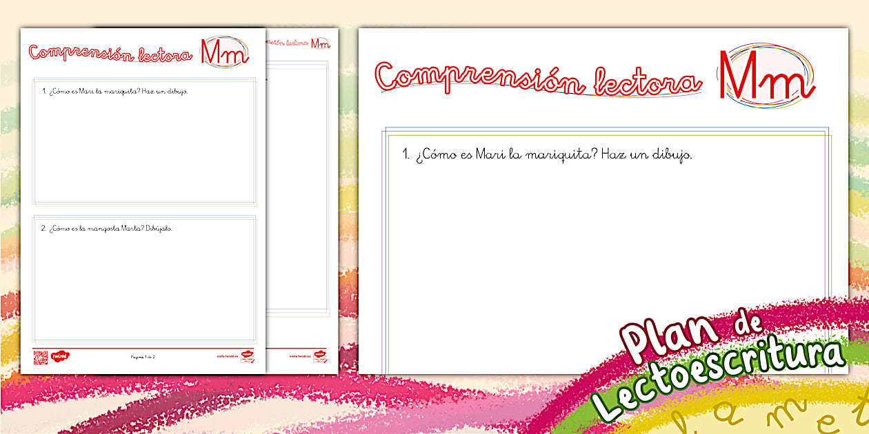 Plan de lectoescritura: La letra M - Comprensión lectora