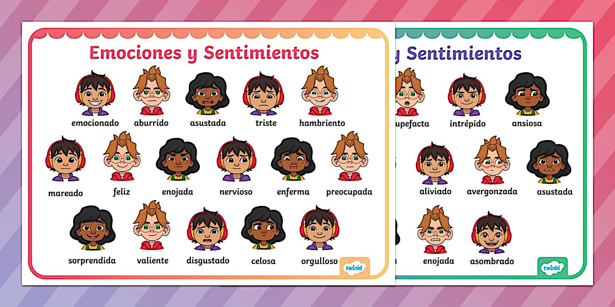 Tapiz de vocabulario: Emociones y Sentimientos - Twinkl