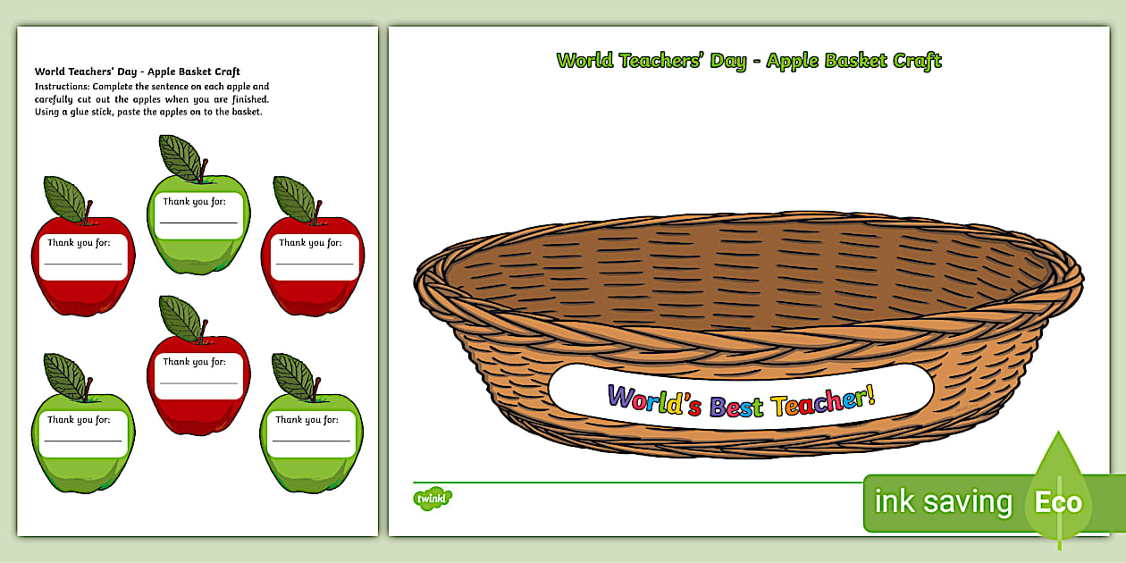 Apple Basket Craft Ideas | World Teachers' Day - Twinkl