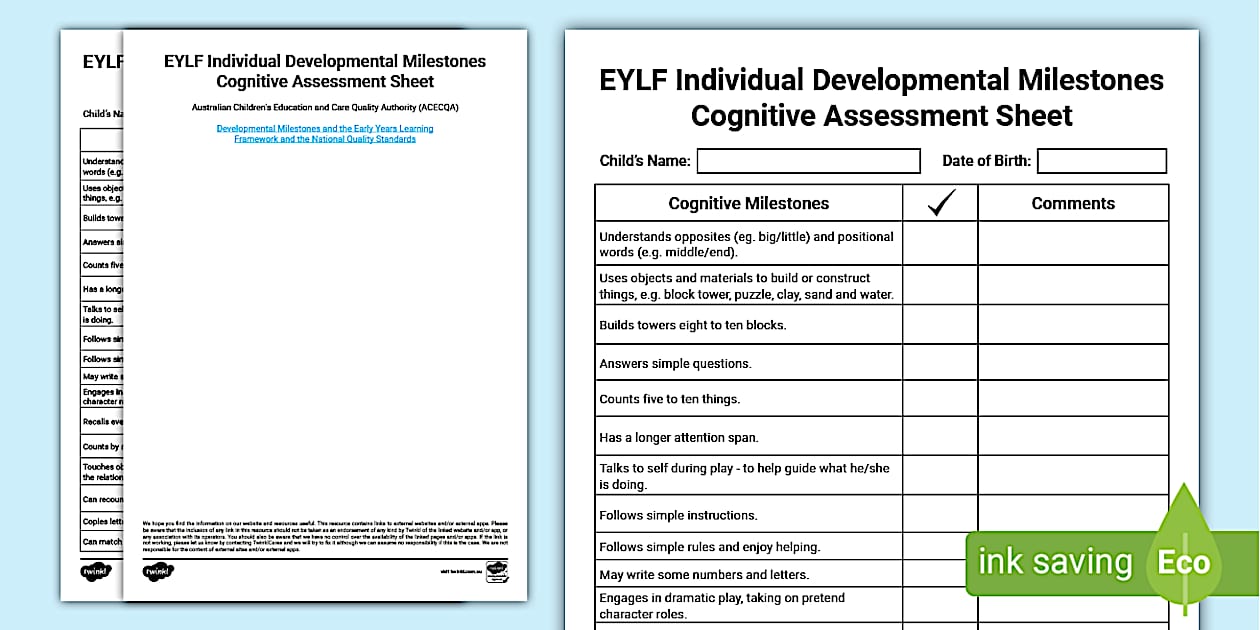 Early Years Assessment Sheets. Easy to use checklist │Twinkl