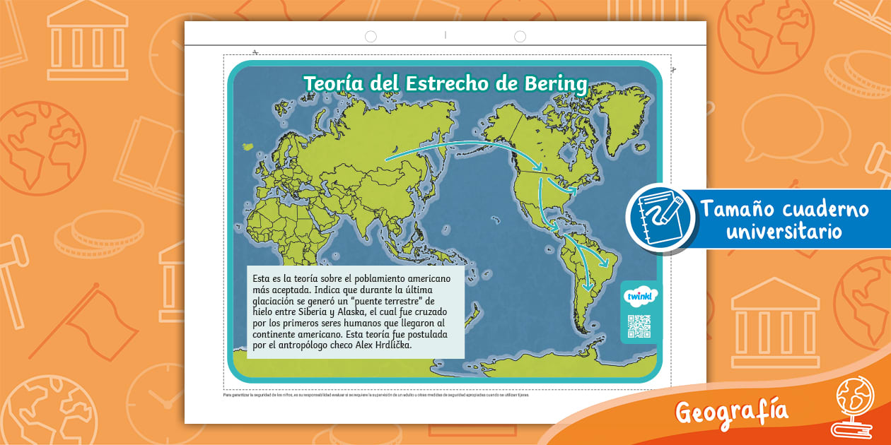 Mapa | Teoría del Poblamiento Americano | Estrecho de Bering