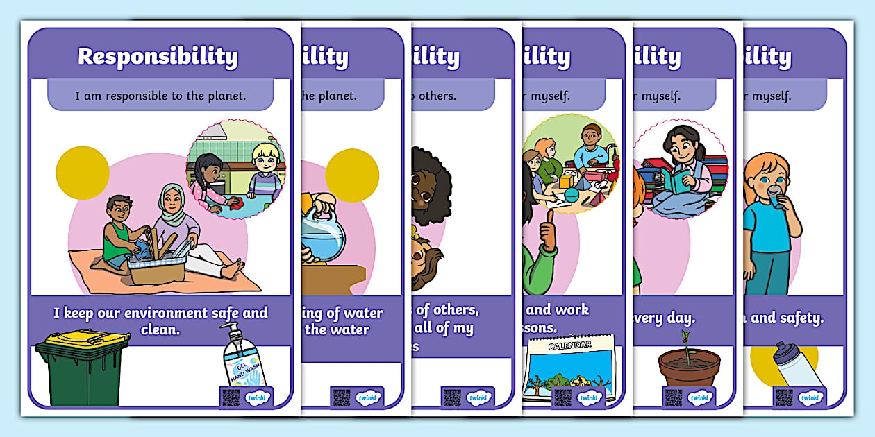 Values Display Posters - Responsibility (teacher made)