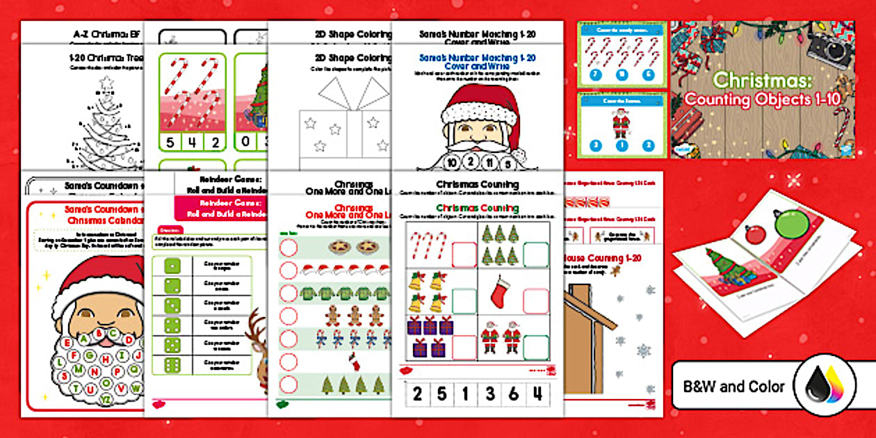 Preschool Christmas Worksheets for Math Lessons | Twinkl USA
