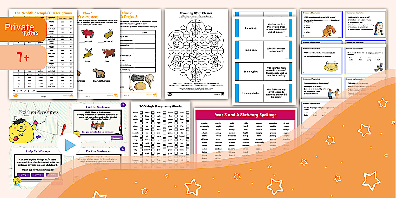 7+ Spelling, Punctuation and Grammar Pack