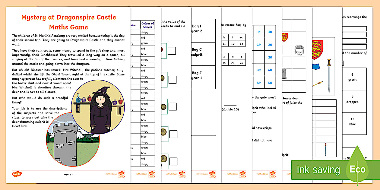 'New Zealand Year 1- 2 Mystery at Dragonspire Castle Maths Game - New ...