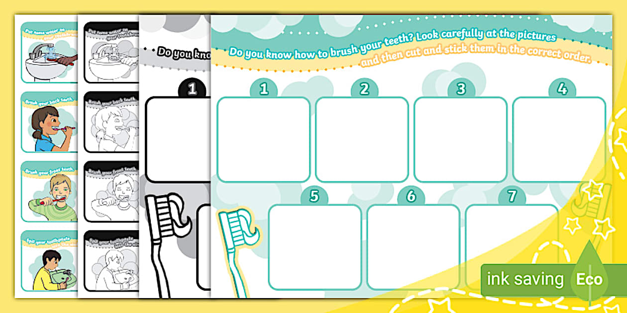 How to Brush Your Teeth Sequencing Activity - Twinkl