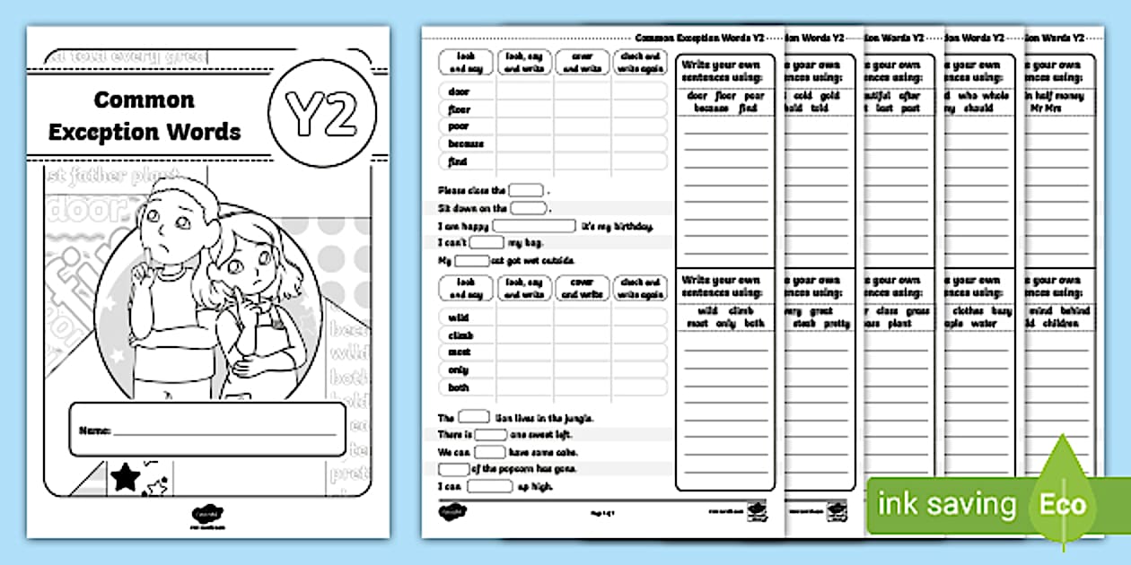 Year 2 Common Exception Words Activities – Activity Booklet