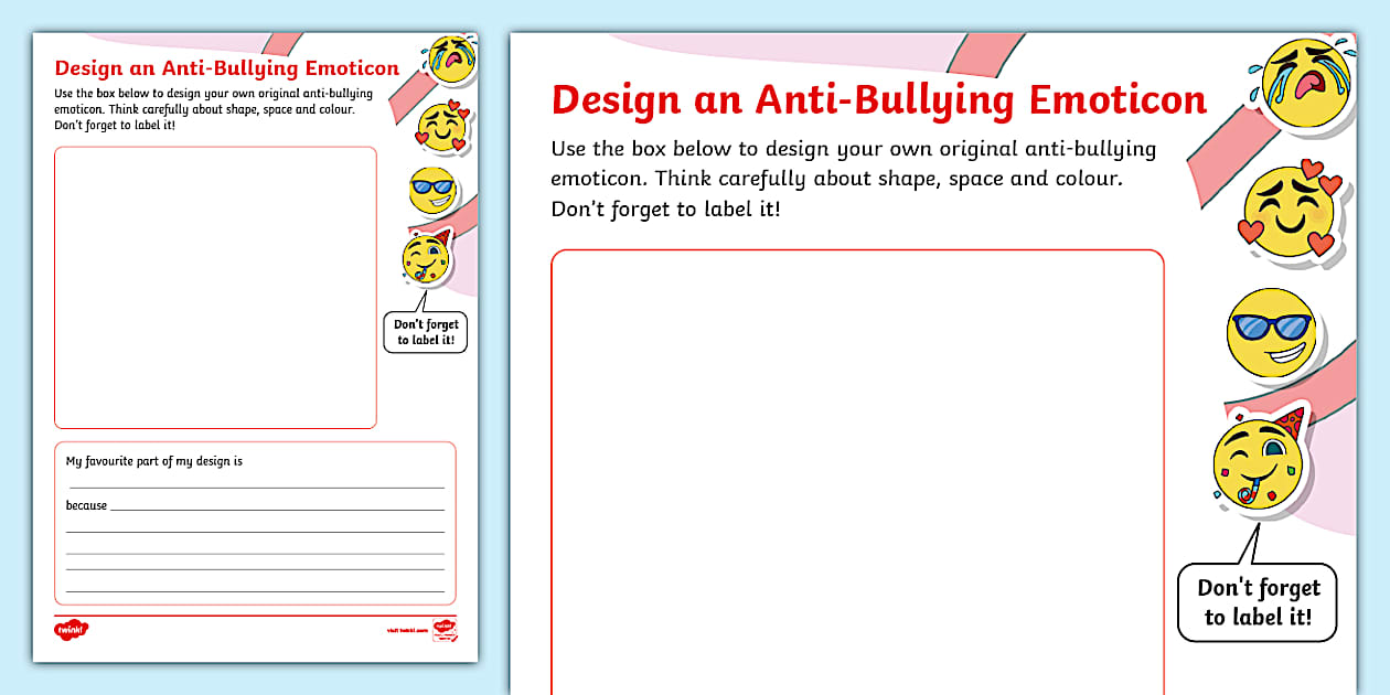 Design Your Own Anti-Bullying Emoticon Activity