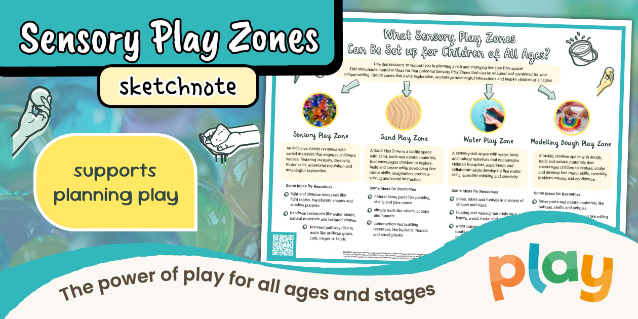 What Sensory Play Zones Can Be Set up? Sketchnote